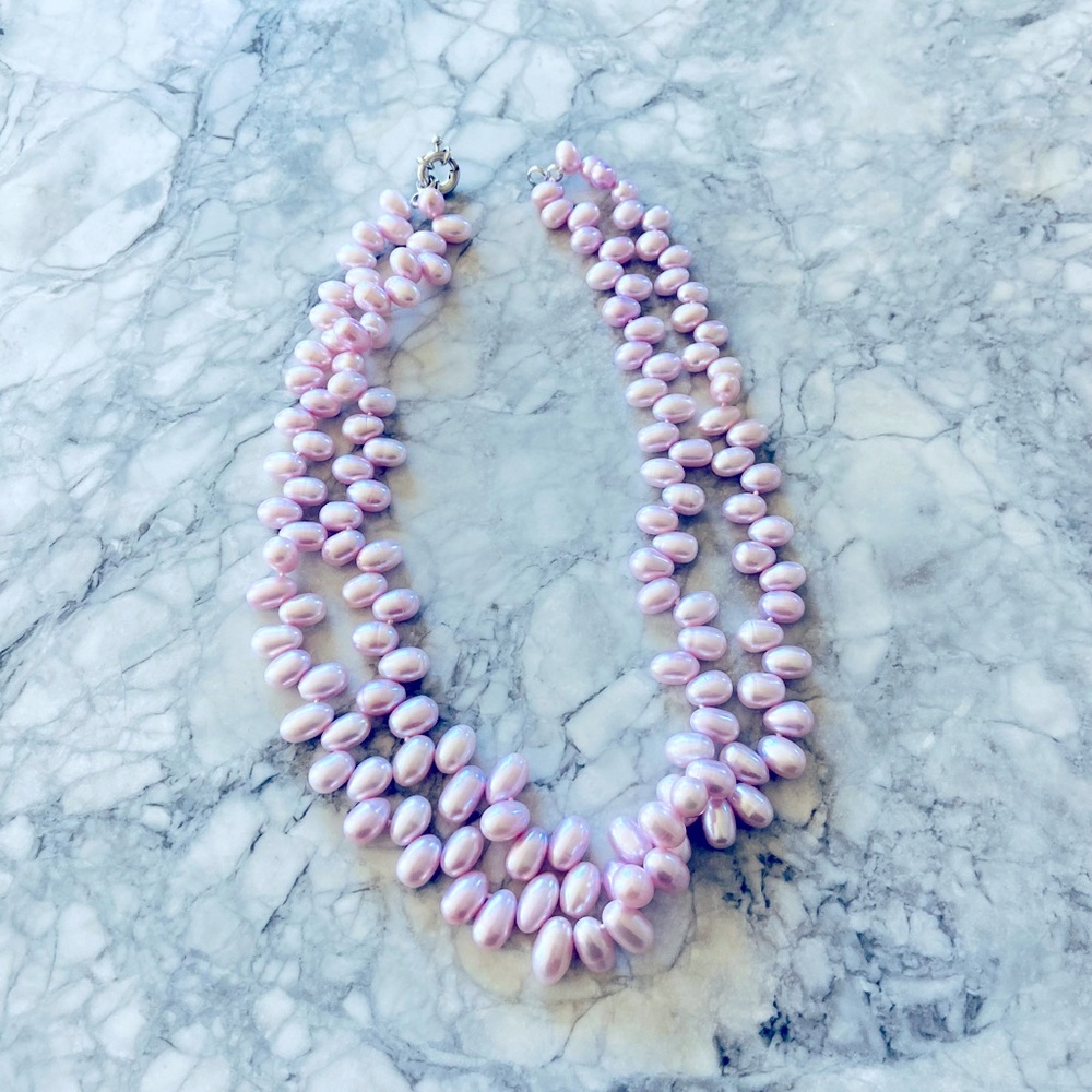Light Pink Pearl Necklace - Gem